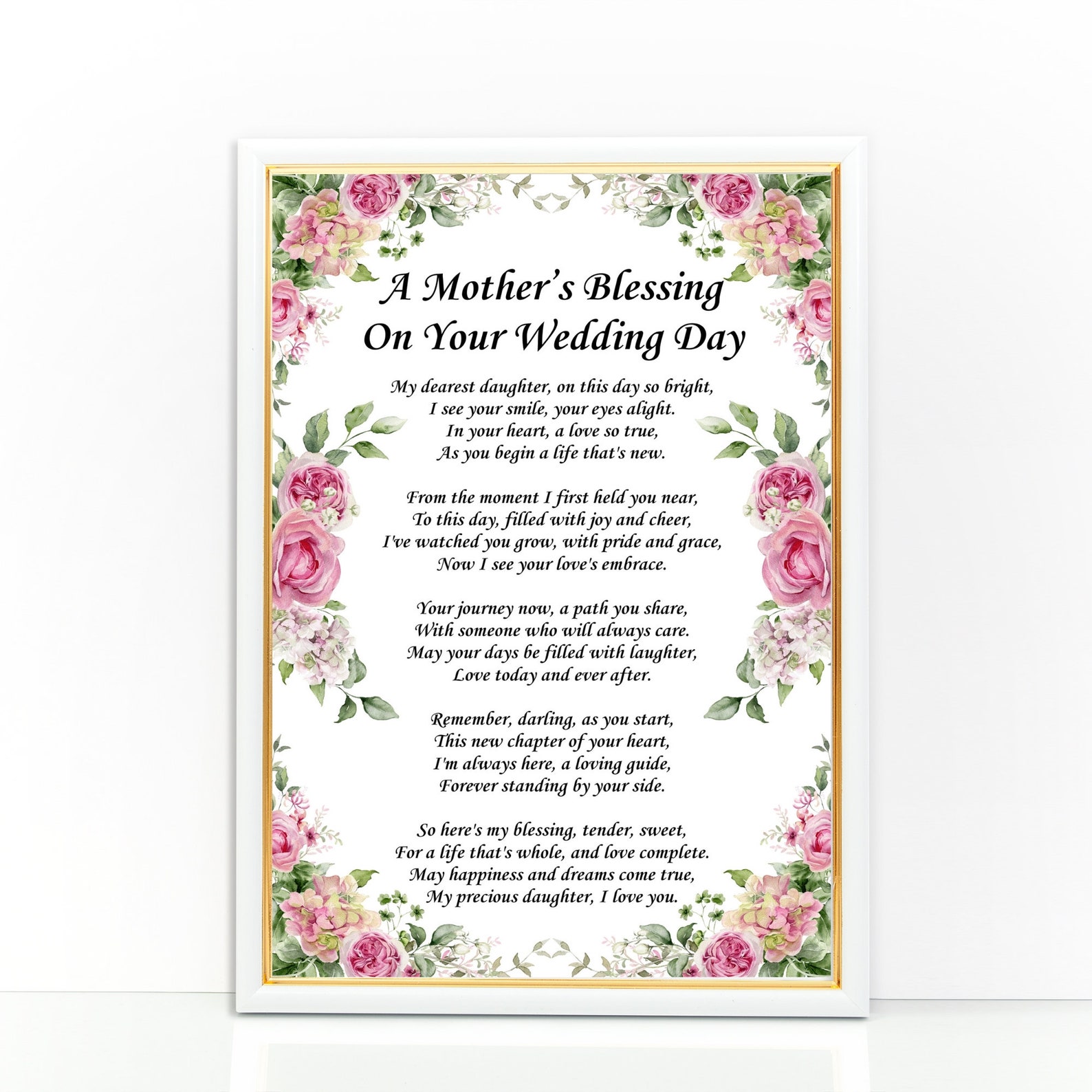 A Mother's Blessing on Your Wedding Day, Poem Print for Daughter on Her ...