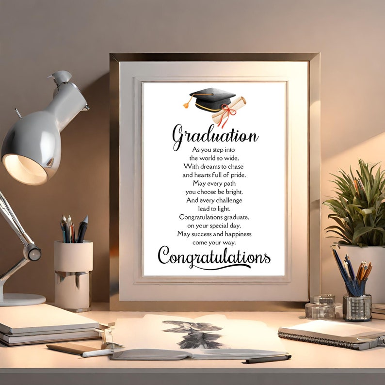Graduation Poem Wall Art, Graduation Gift Quotes, Graduation Gift ...