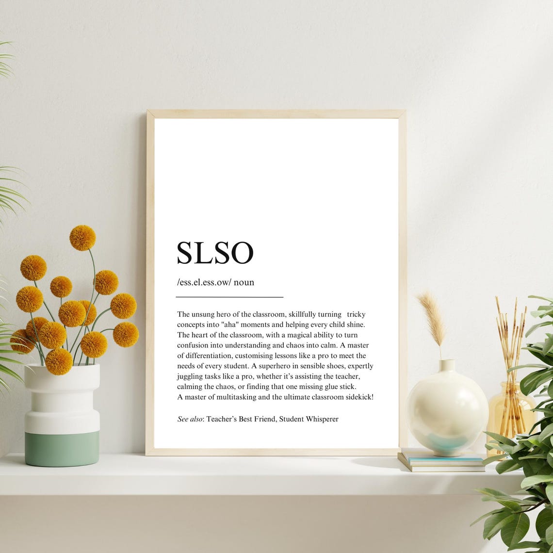 SLSO Definition Print: School Learning Support Officer Gift (digital ...