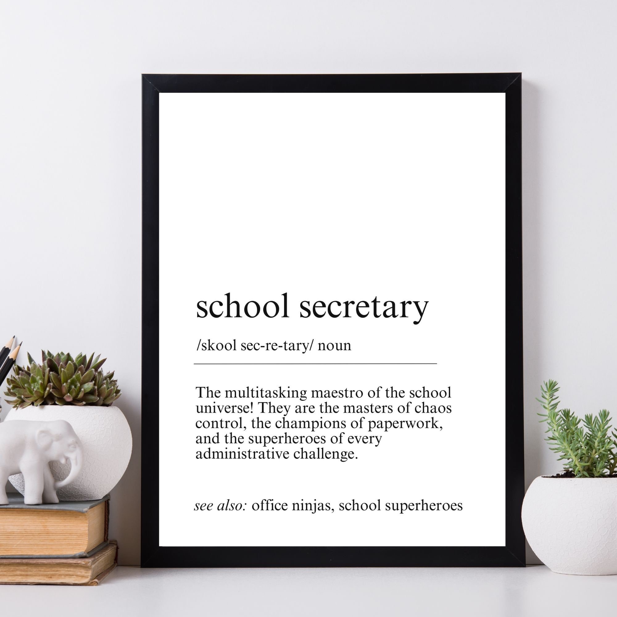 School Secretary Definition Print: Appreciation Gift (digital Download ...