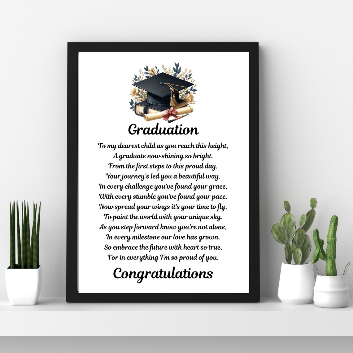 Graduation Printable Poem, Graduation Gifts, Graduation for Son ...