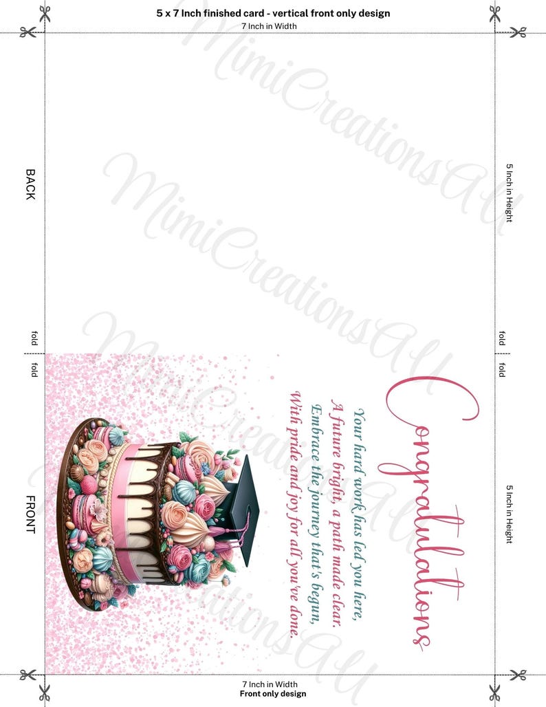 Printable Graduation Poem Card: Congratulations Graduate (digital ...