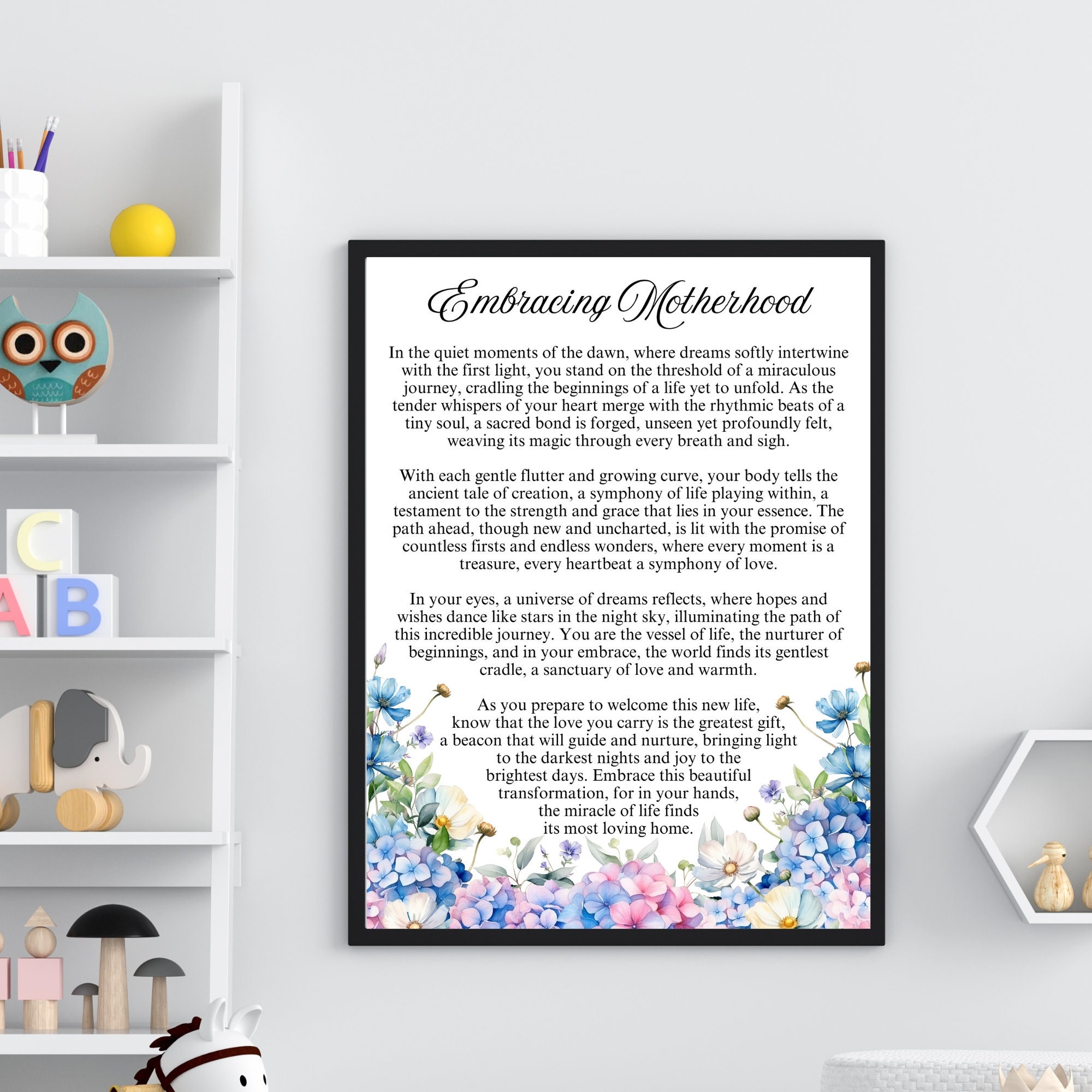 Embracing Motherhood Poem Print: Inspirational Pregnancy Gift (digital ...