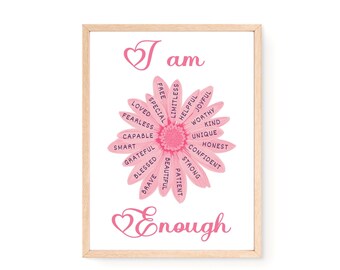 I Am Enough - Positive Affirmation Poster - Etsy