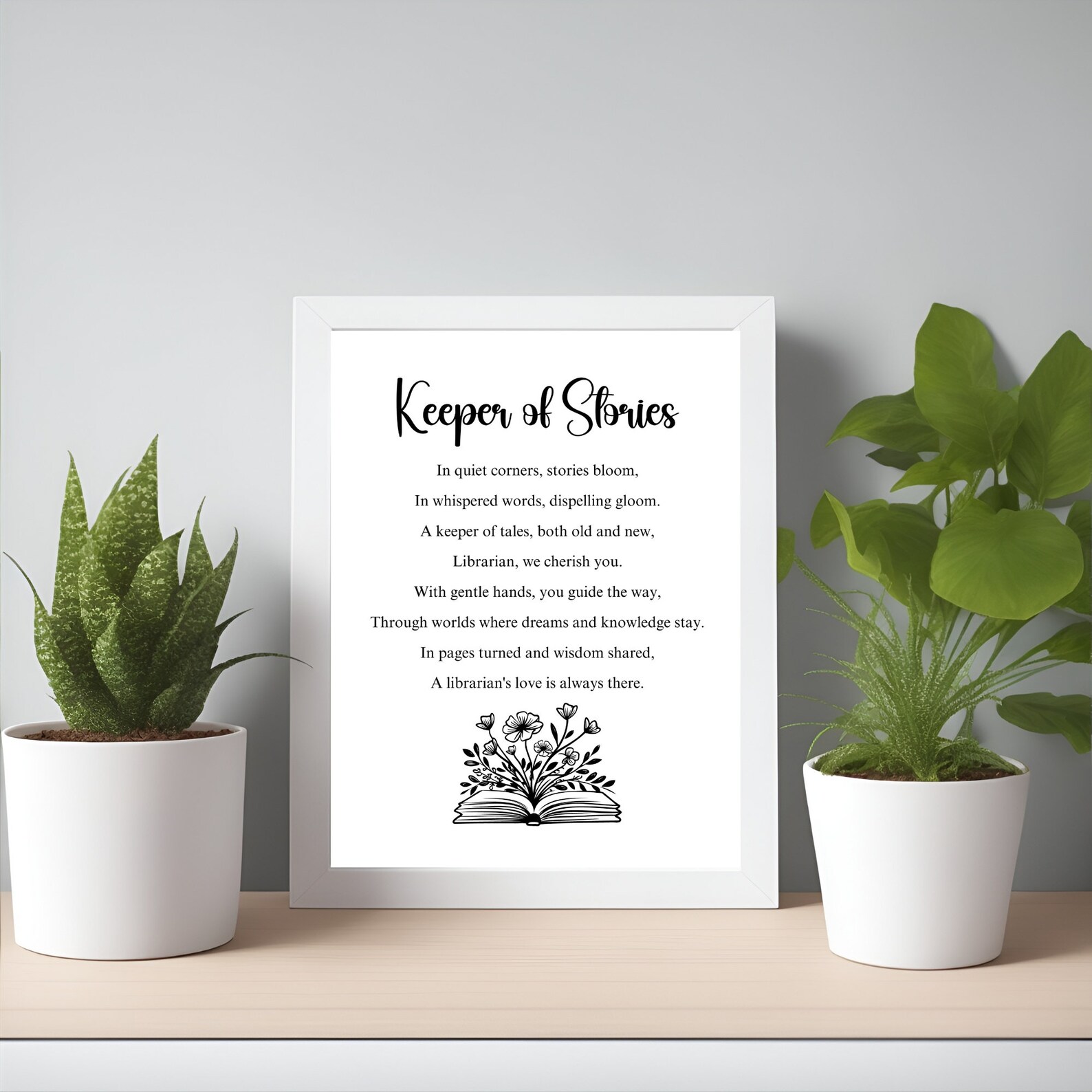 Librarian Poem Print: Keeper of Stories Appreciation Gift (digital ...