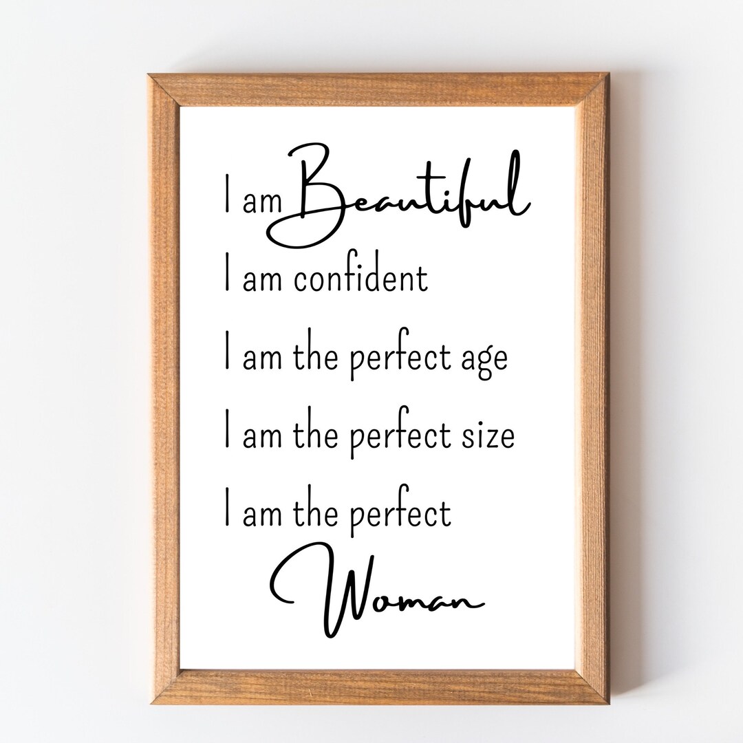 I Am Beautiful, Self-love Positive Affirmation Printable Wall Art, I Am ...
