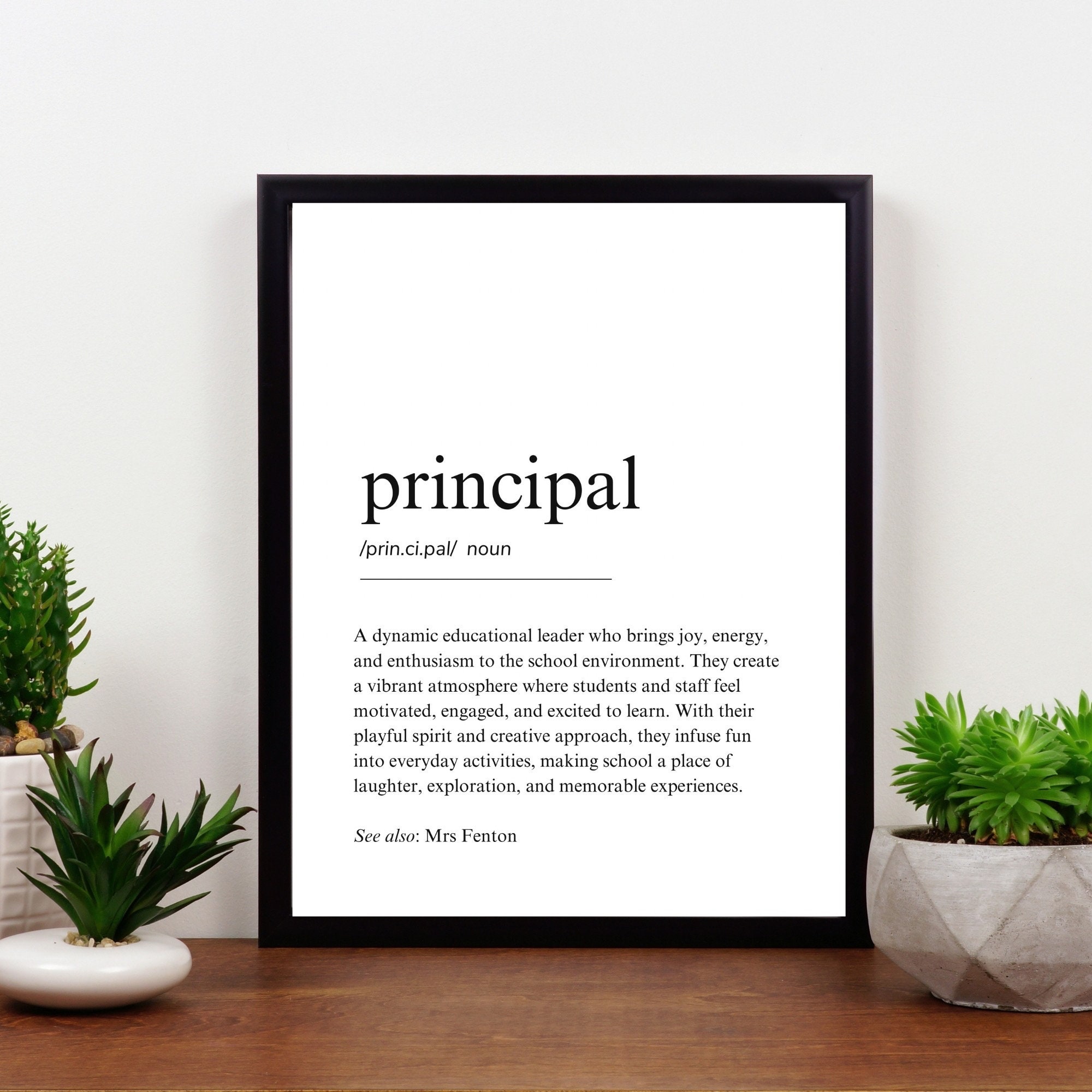 Personalised Principal Definition Print, Principal Gift, End of Year ...