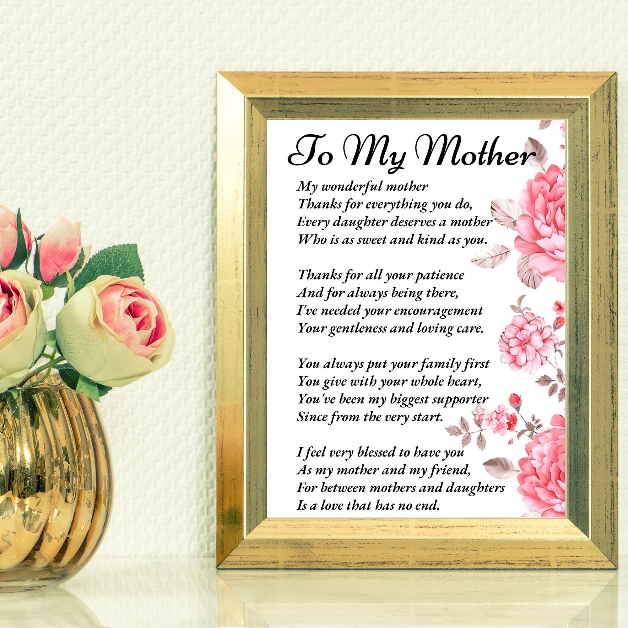 Mother Poem, Gift for Mother, Mother Poetry Wall Art, Mother Poem Print ...