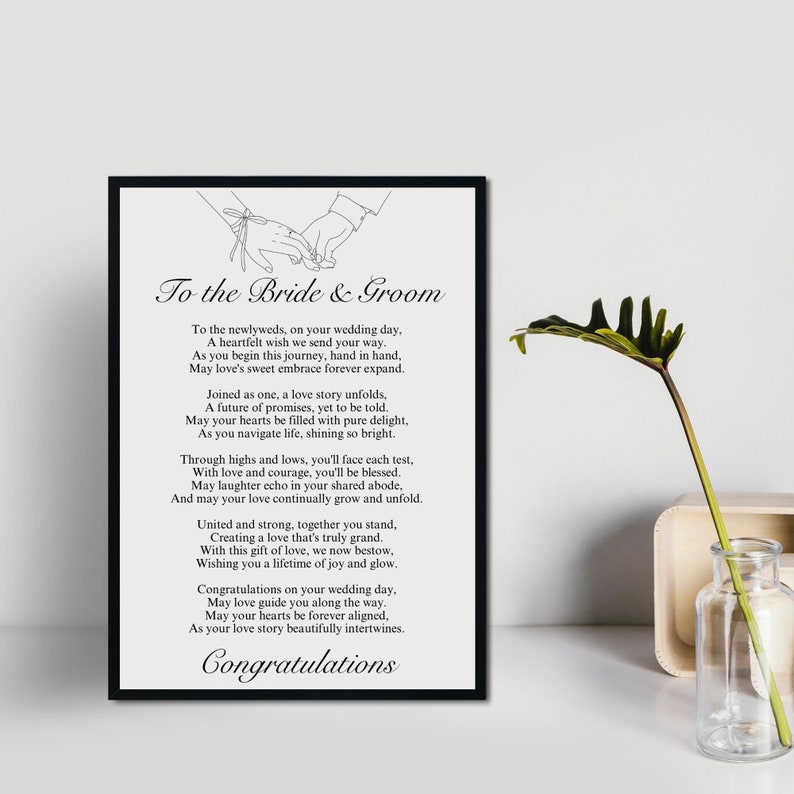 Wedding Poem Print: Bride & Groom Gift (digital Download) - Etsy