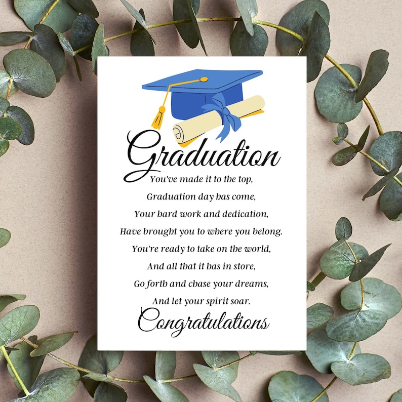 Graduation Poem, Graduation Wall Art, Printable Graduation Quote ...