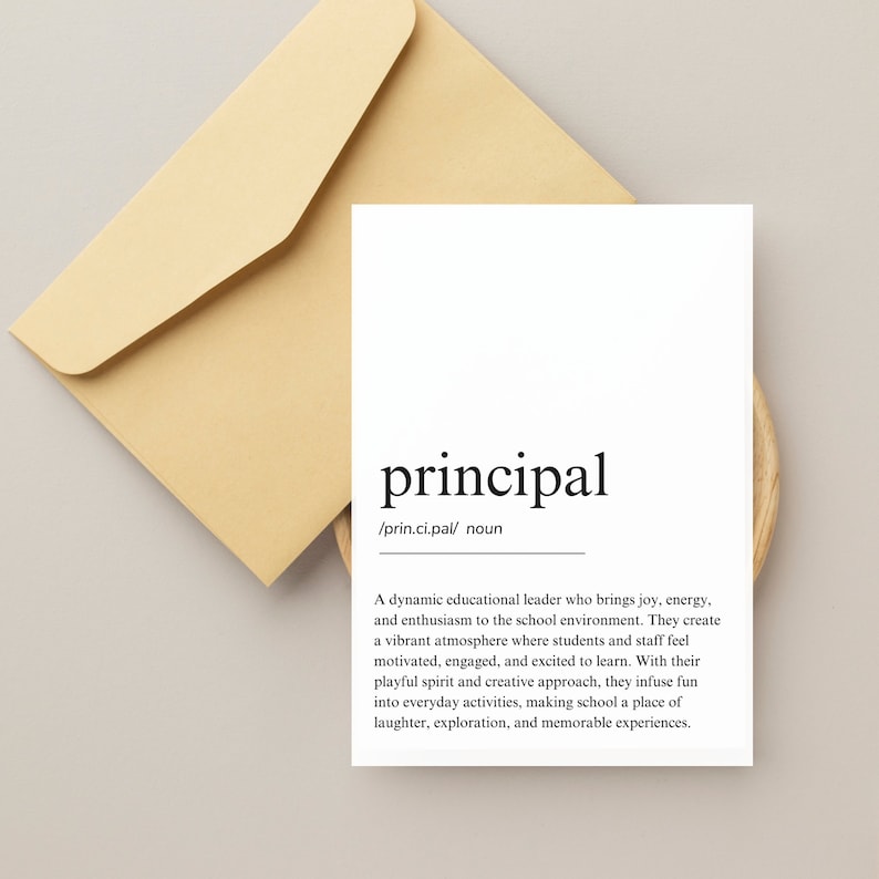 Principal Definition Printable Card, School Principal Gift, Principal ...