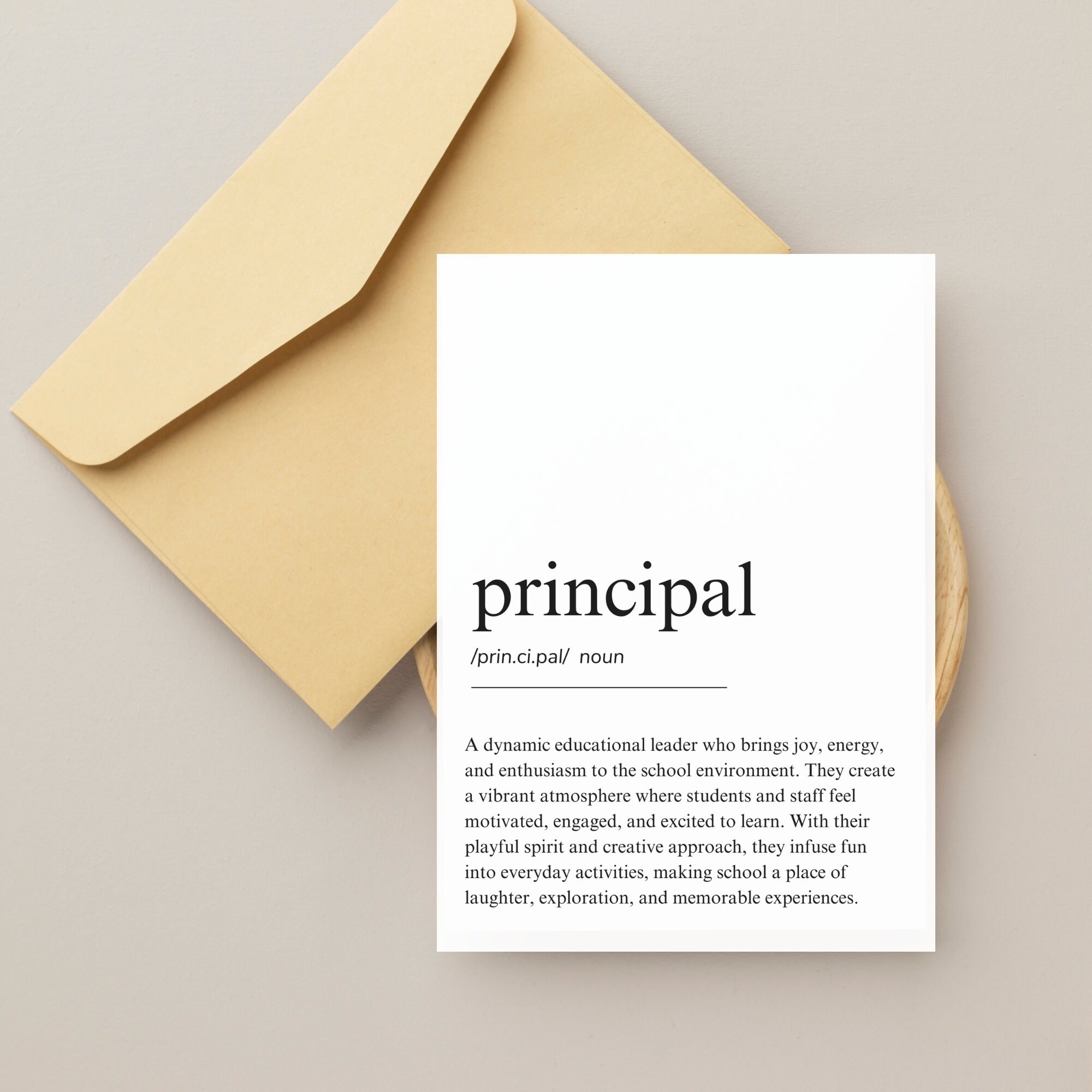 Principal Definition Card: Appreciation Gift (digital Download) - Etsy