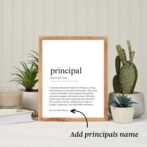 Personalised Principal Definition Print, Principal Gift, End of Year ...