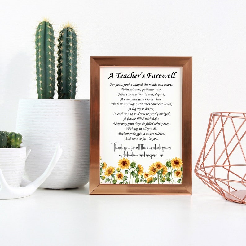 Teacher Retirement Poem, Teacher Goodbye Poem, Teacher Farewell ...