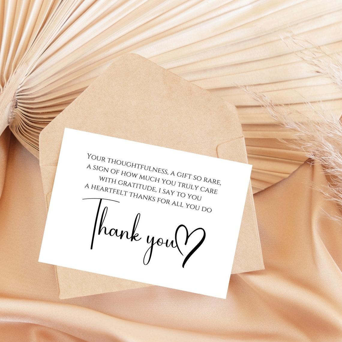 Printable Thank You Card, Thank You Poem Printable Card, Instant ...