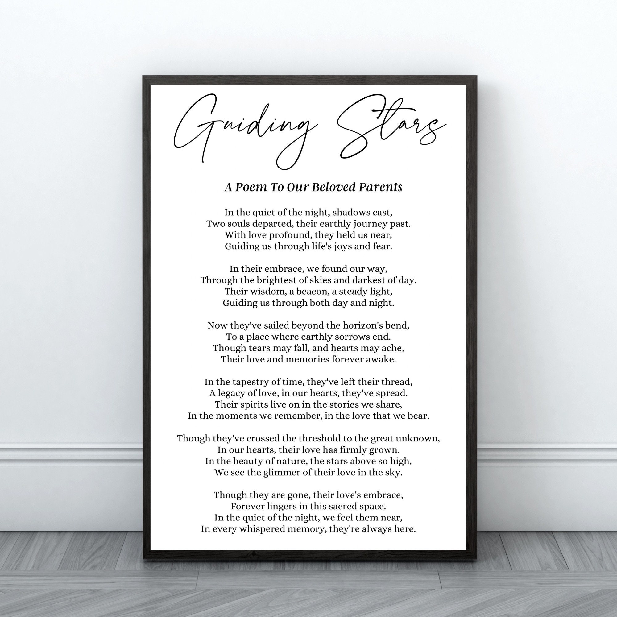 Guiding Stars Poem: Bereavement Gift for Loss of Parents (digital ...