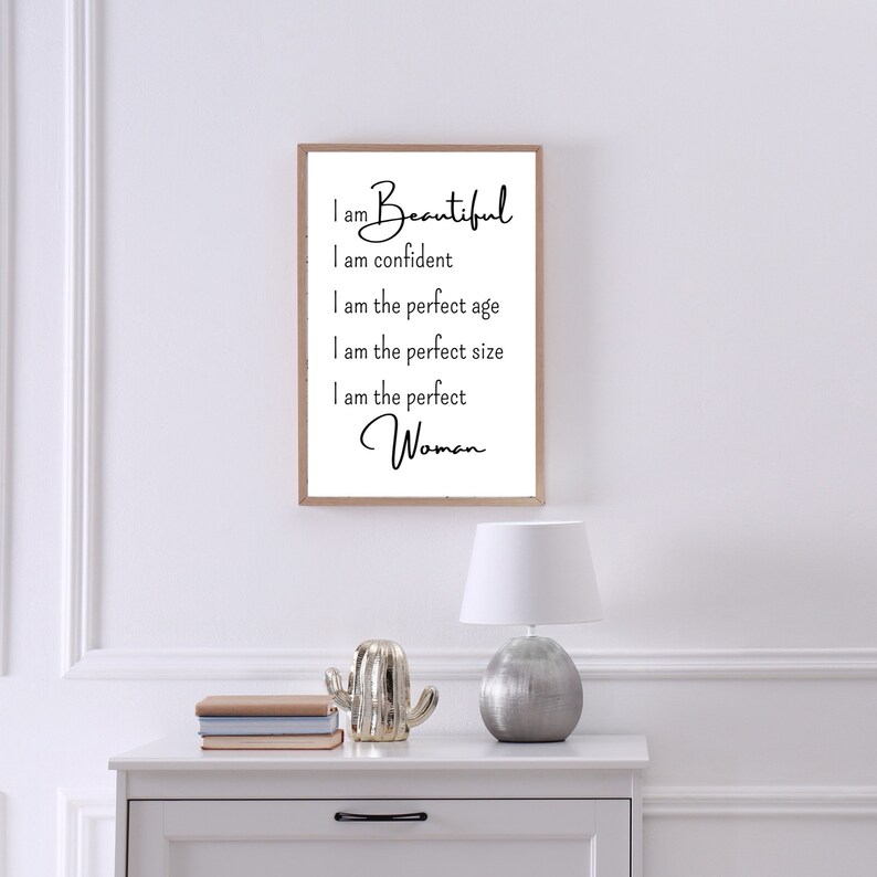I Am Beautiful, Self-love Positive Affirmation Printable Wall Art, I Am ...