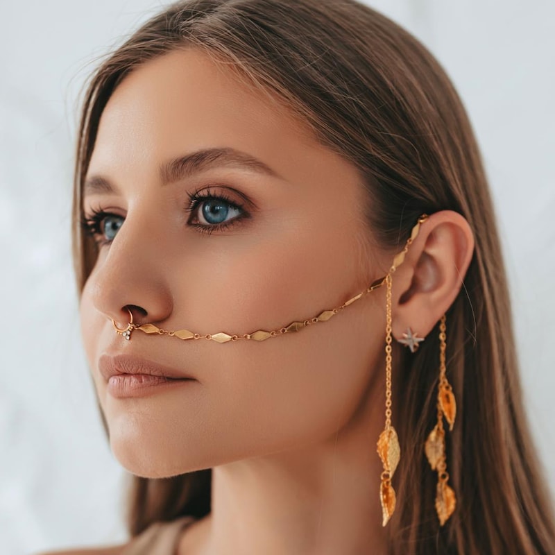 Ear to Nose Chain - Etsy