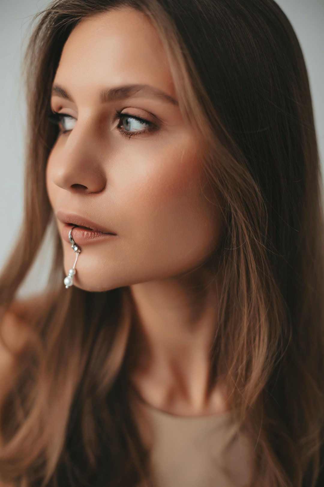 Lip Cuff, Fake Lip Ring, Faux Piercing, Tribal Jewelry, Tribal Jewelry ...