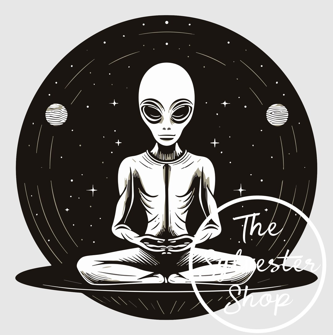 Meditating Alien PNG Water Color Sublimation Design - Etsy