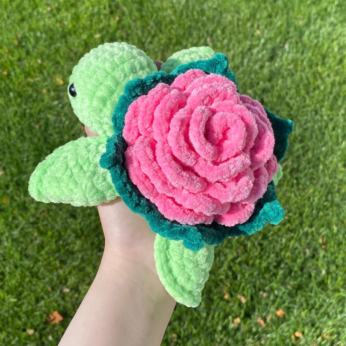 Crochet Rose Shell Turtle Plushie - Etsy