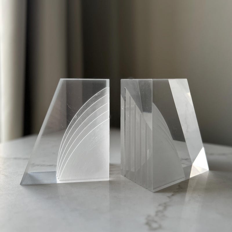 Lucite Bookends - Etsy
