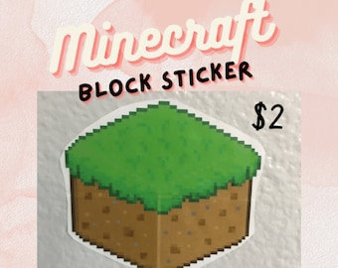 Minecraft Pastel Grass Block Decal / Pixel Art Sticker / 4 in X 4 In - Etsy