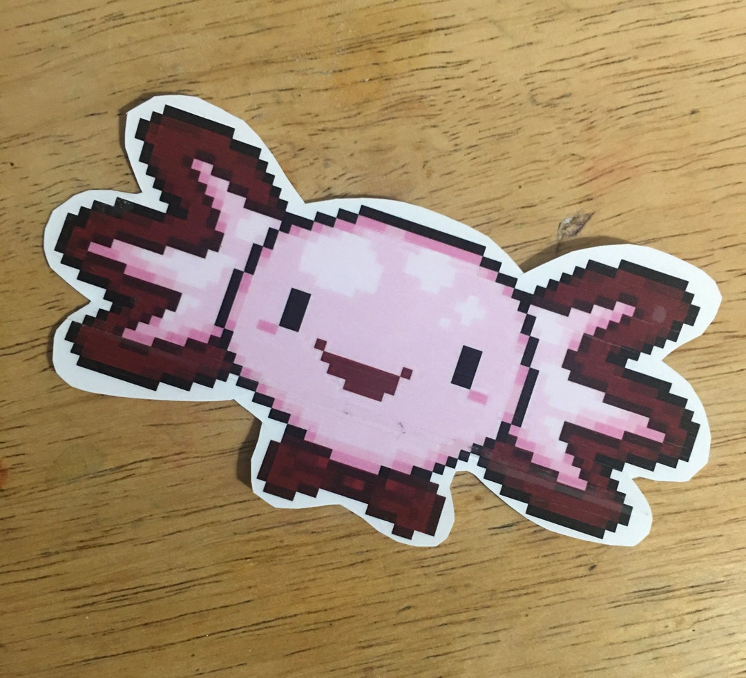 Fancy Axolotl Bowtie Decal / Pixel Art Sticker - Etsy