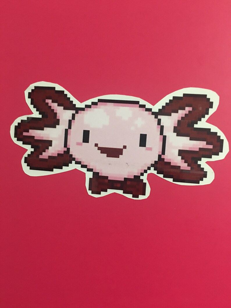 Fancy Axolotl Bowtie Decal / Pixel Art Sticker - Etsy