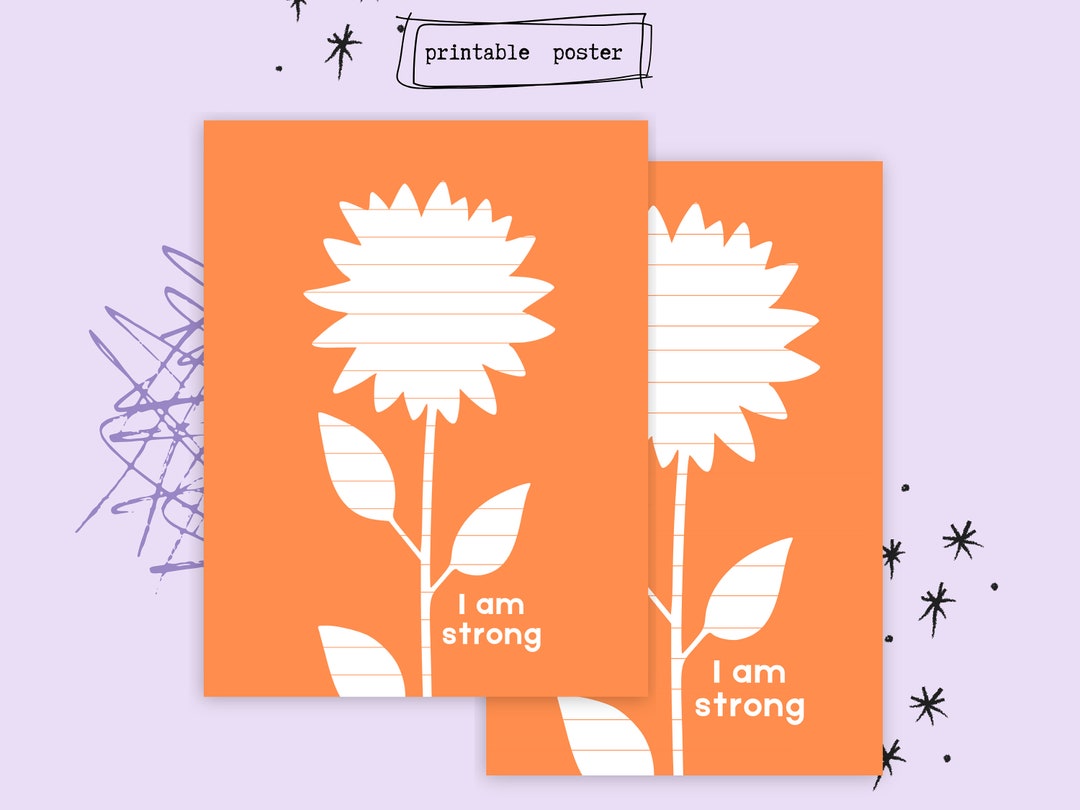 I Am Strong ~ Printable Affirmation Poster - Etsy