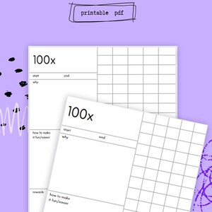 100x Activity and Habit Tracker ~ Printable Poster - Etsy