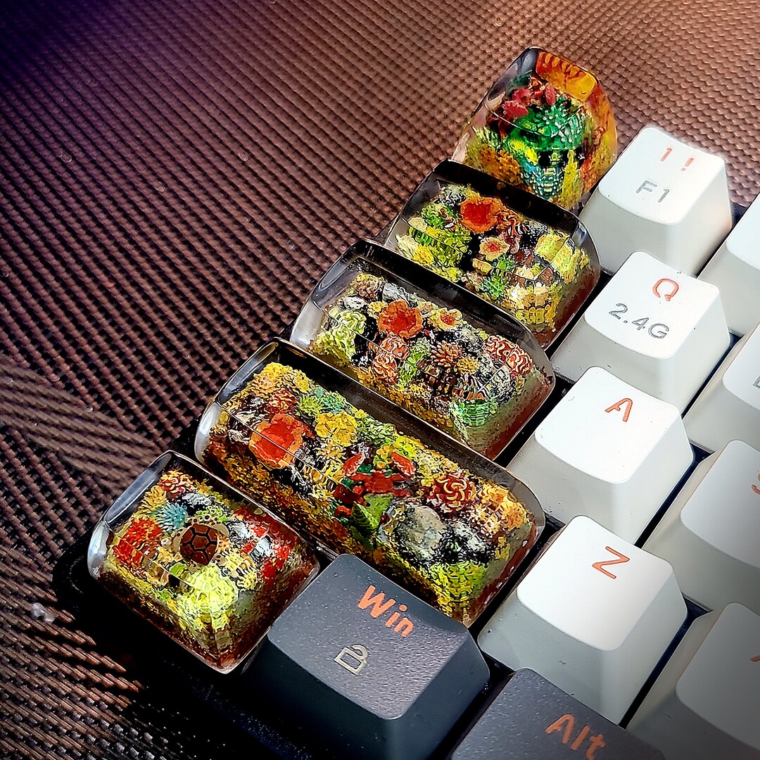 Custom Keycaps Coral Keycap Handmade Keycap Resin Artisan Cherry MX ...