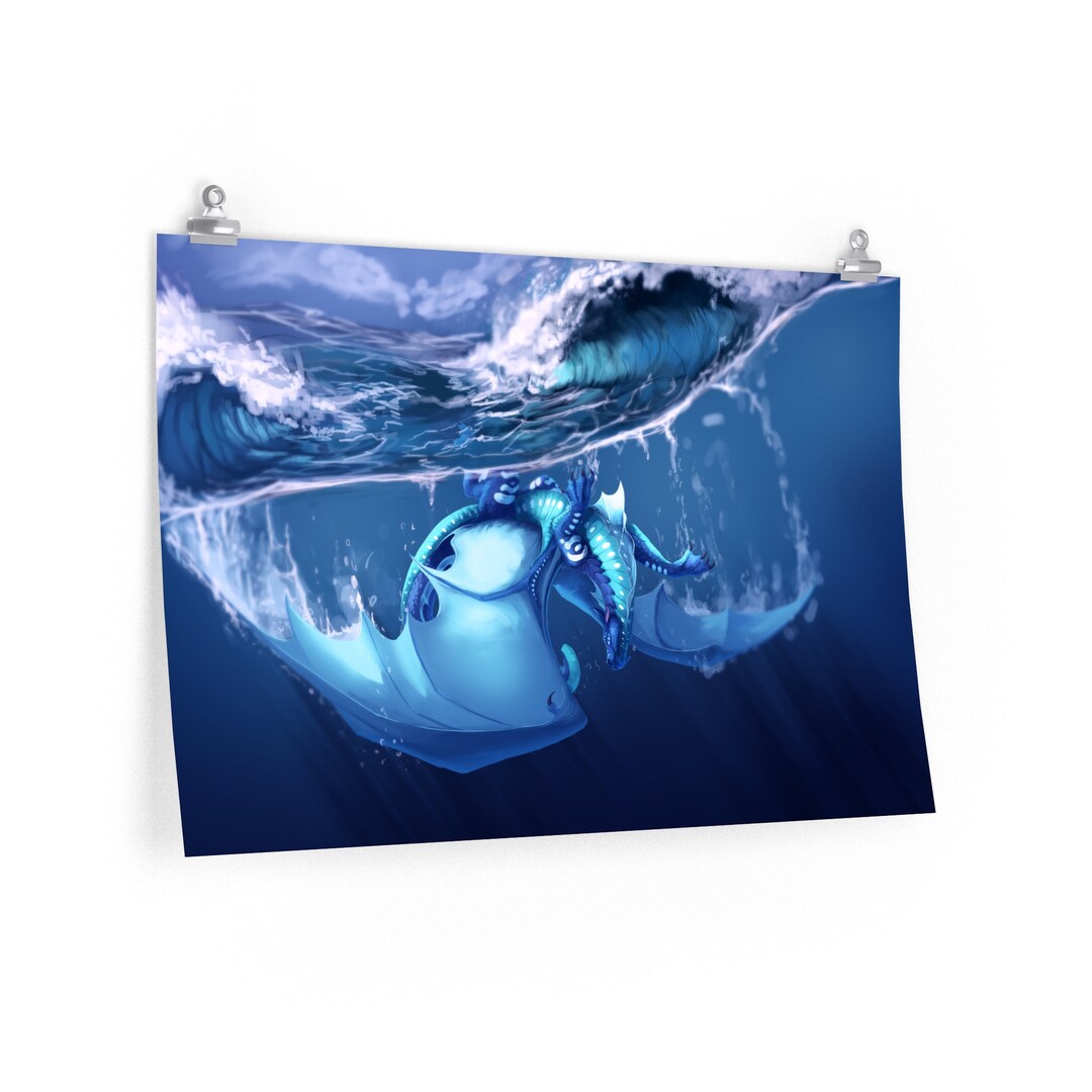 Sea Dragon Dive, Tsunami, Wof, Wings of Fire, Dragon, Dragon Art Poster ...