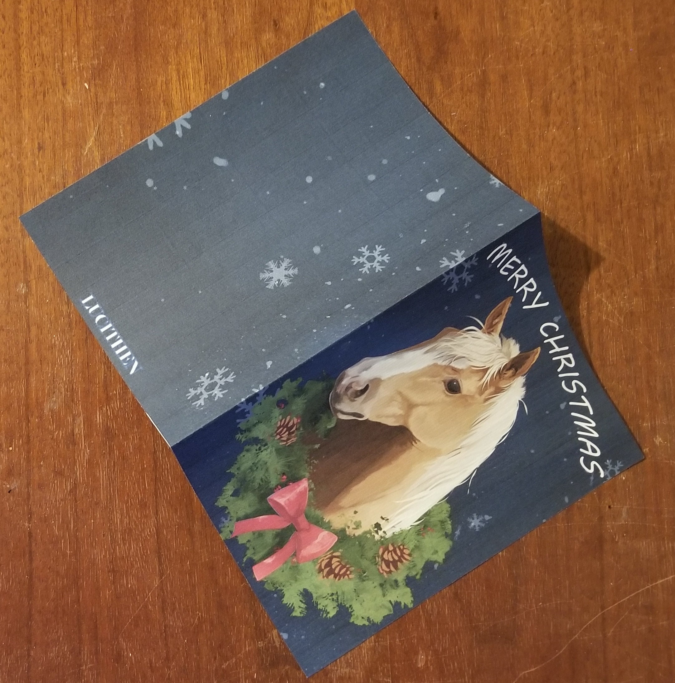 Horse Christmas Card, Printable Horse Card, Greeting Card, Christmas ...