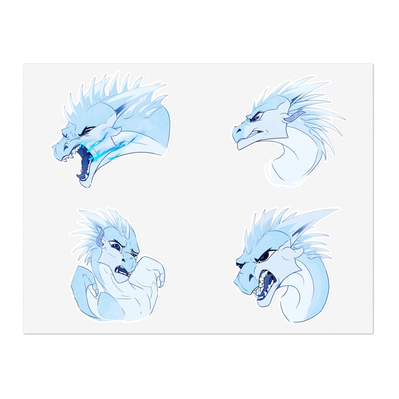 Winter Stickers, Physical Sticker Sheet, Wings of Fire, Wof, Ice Dragon ...