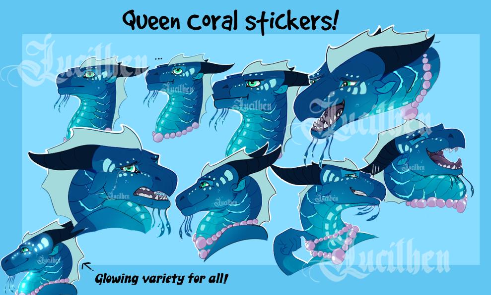Queen Coral Digital Stickers, Discord Stickers, Digital Download, Wings ...
