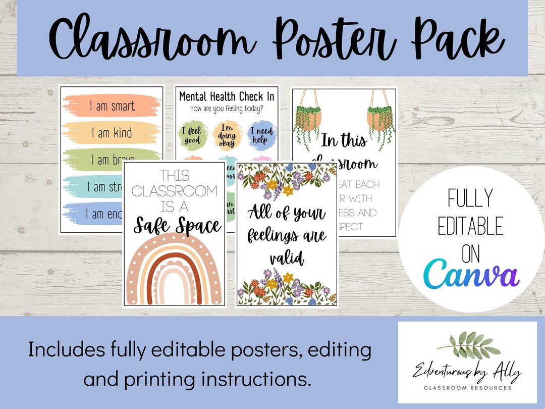 Printable Classroom Affirmation Poster Pack| Bulletin Board Posters ...