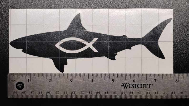 Great White Shark Ate Jesus Fish Vinyl Decal, Bumper Sticker - Etsy