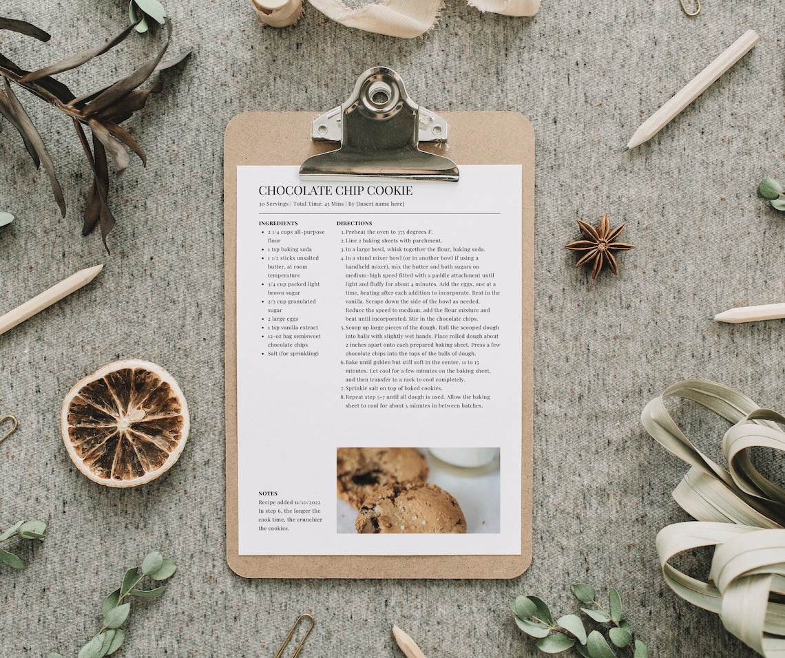 4 Editable Google Docs Recipe Template, Recipe Sheet Template, Recipe ...