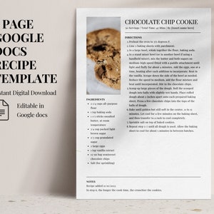 4 Editable Google Docs Recipe Template, Recipe Sheet Template, Recipe ...