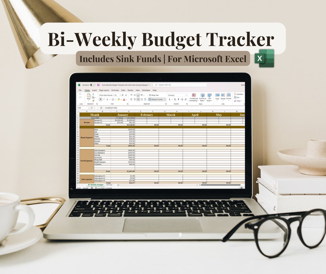 Excel Monthly Budget Template With Sink Funds Savings Manager, Budget ...