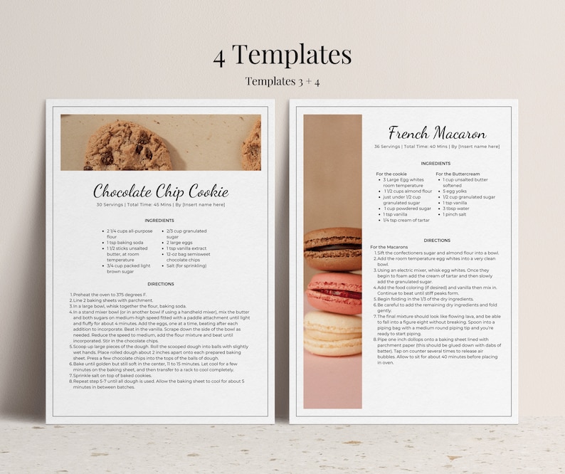4 Editable Google Docs Recipe Template, Farmhouse Recipe Design ...