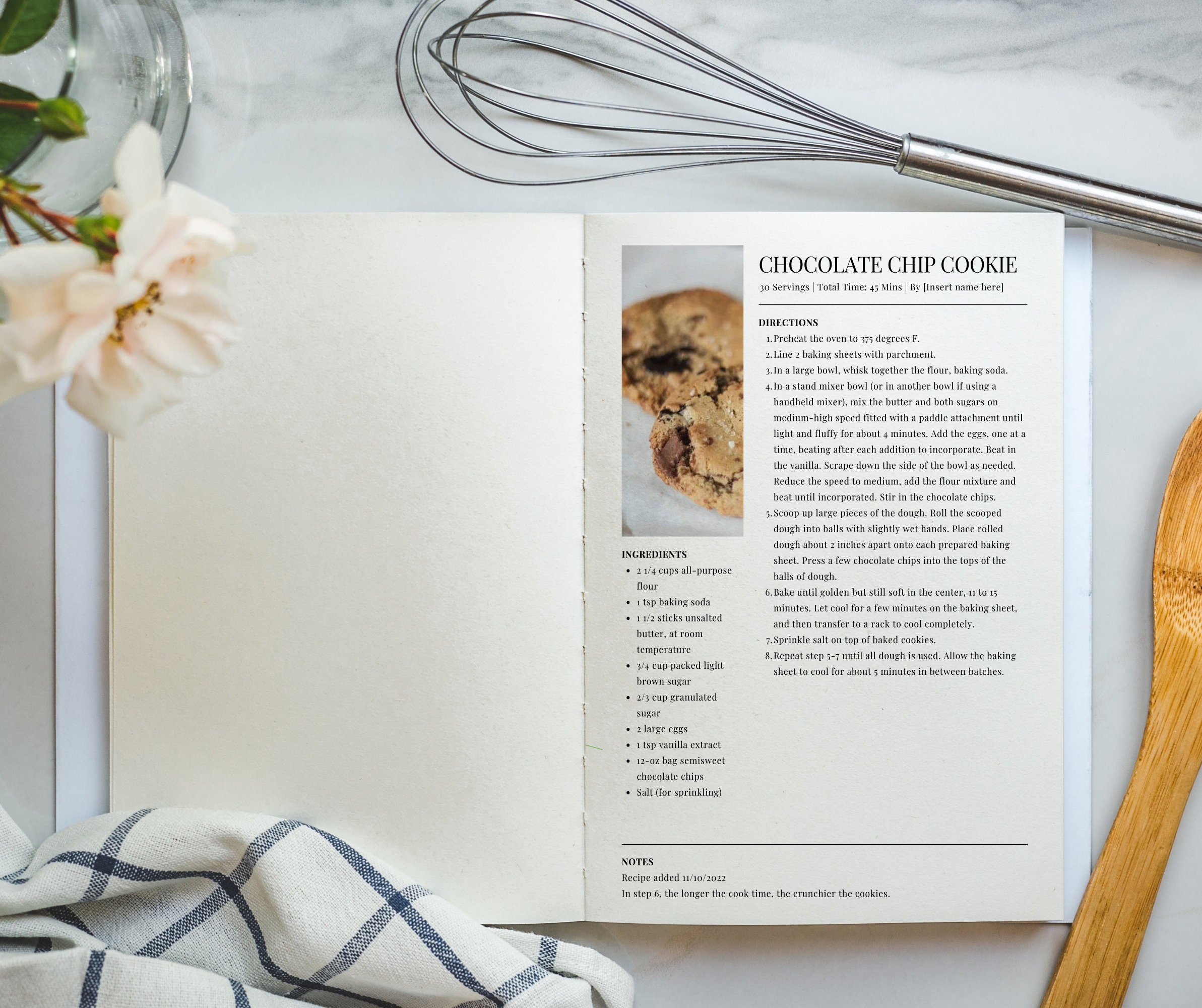 Microsoft Word Recipe Sheet Template Editable, 4 Recipe Page Template ...