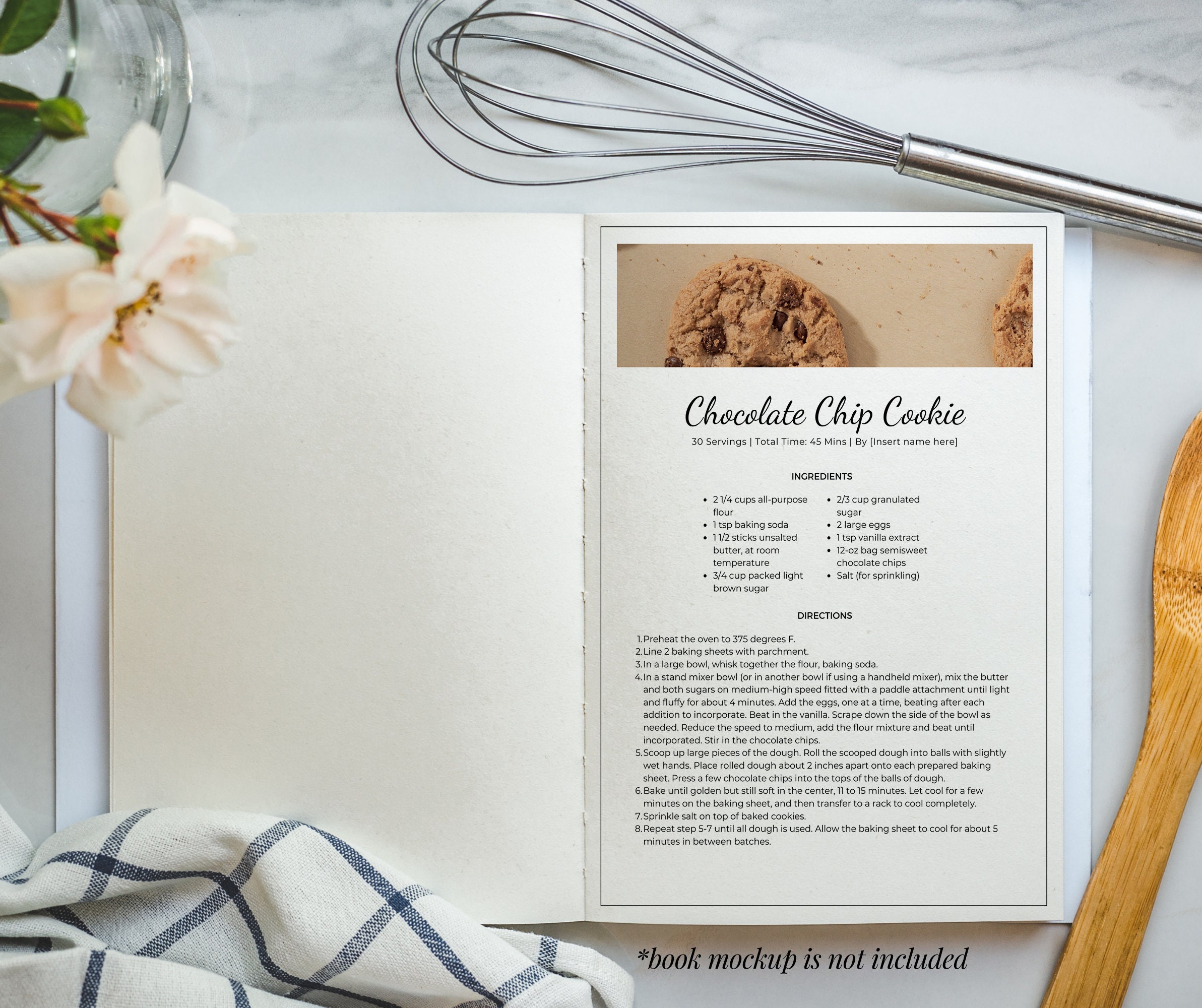 4 Editable Microsoft Word Recipe Template, Farmhouse Recipe Design ...