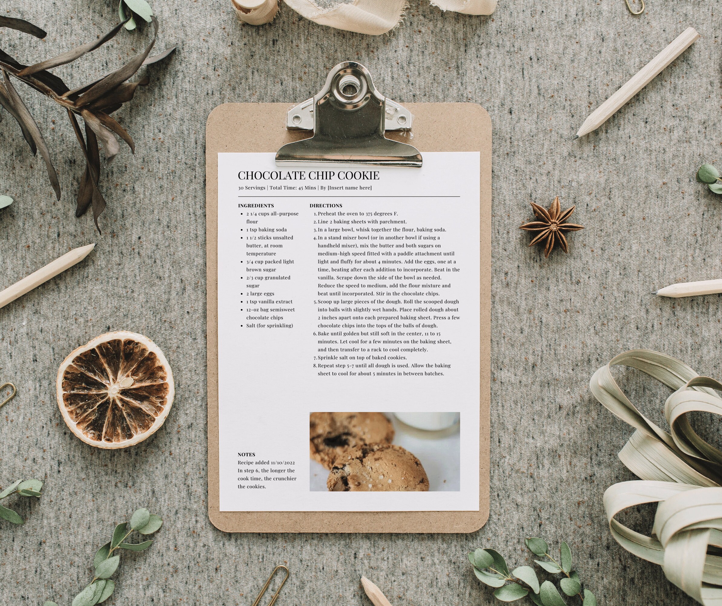 Microsoft Word Recipe Sheet Template Editable, 4 Recipe Page Template ...