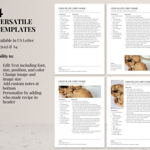 4 Editable Google Docs Recipe Template, Recipe Sheet Template, Recipe ...