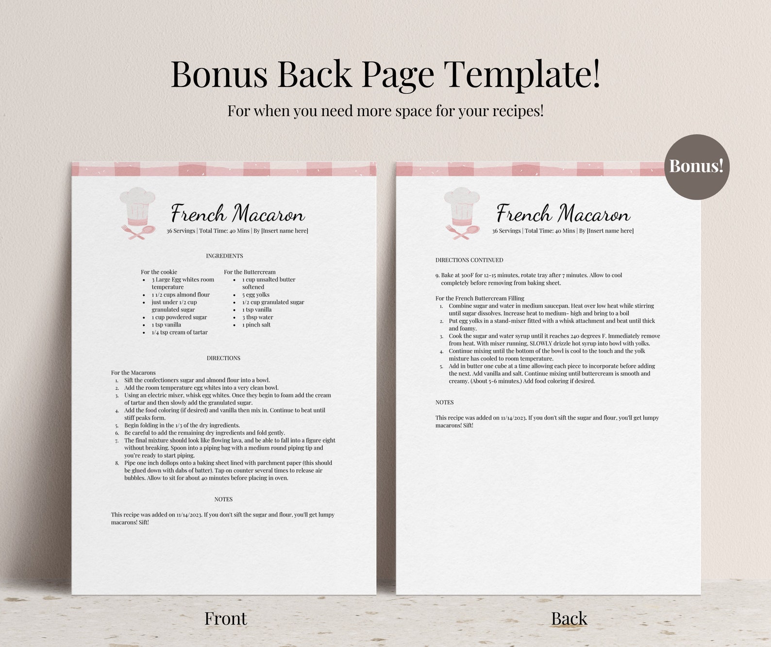 4 Editable Microsoft Word Recipe Template, Bakery Theme Recipe Design ...