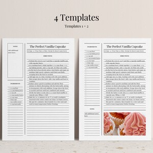 Microsoft Word Recipe Template, 4 Editable Recipe Binder Template ...
