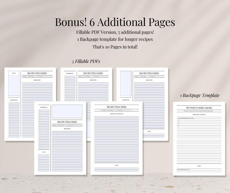 Canva Recipe Template, 4 Editable Recipe Binder Templates, Recipe ...