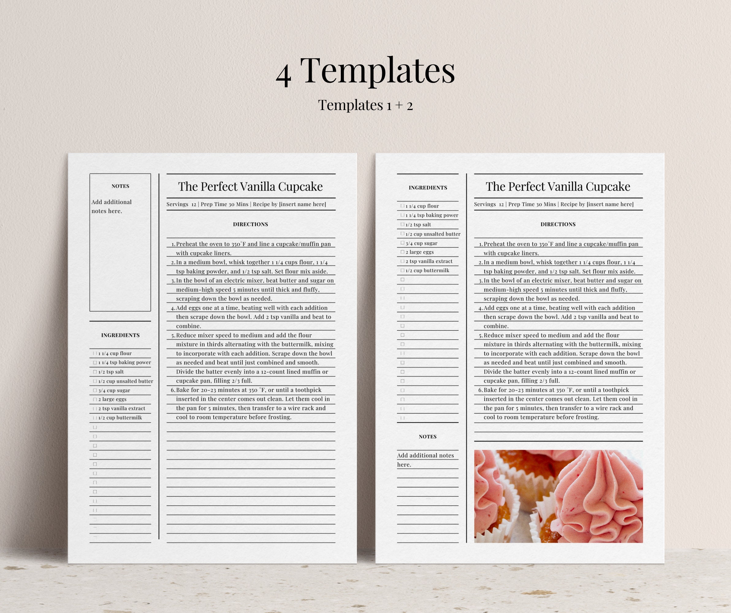 Google Docs Recipe Template, 4 Editable Recipe Binder Templates, Recipe ...